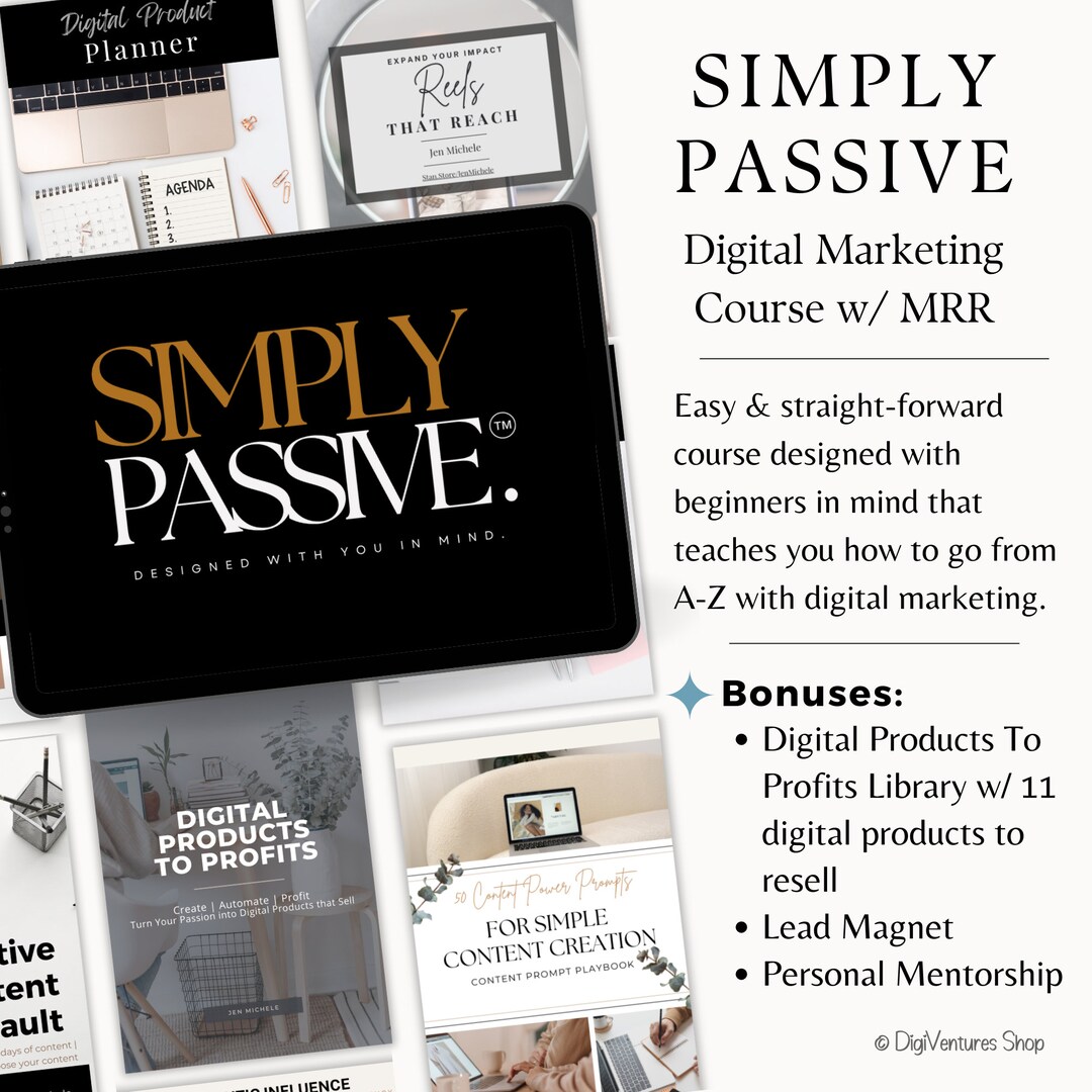 Simply Passive Digital Marketing Course Master Resell Rights MRR Done ...
