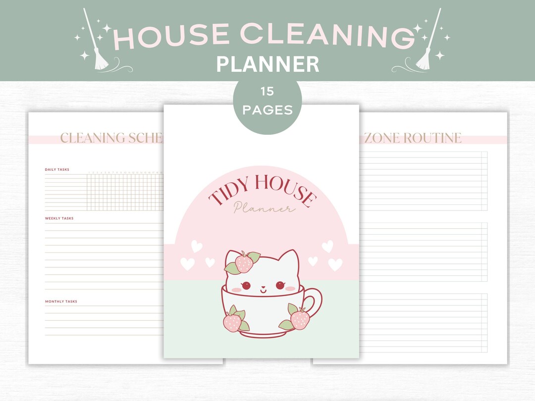 Printable Cleaning Planner - Cute Declutter Schedule With Daily|weekly ...