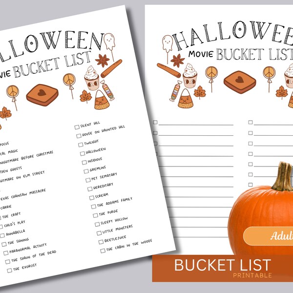 Scary Movie Bucket List - Etsy