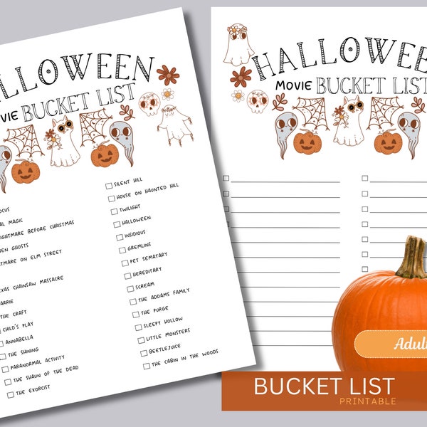 Scary Movie Bucket List - Etsy