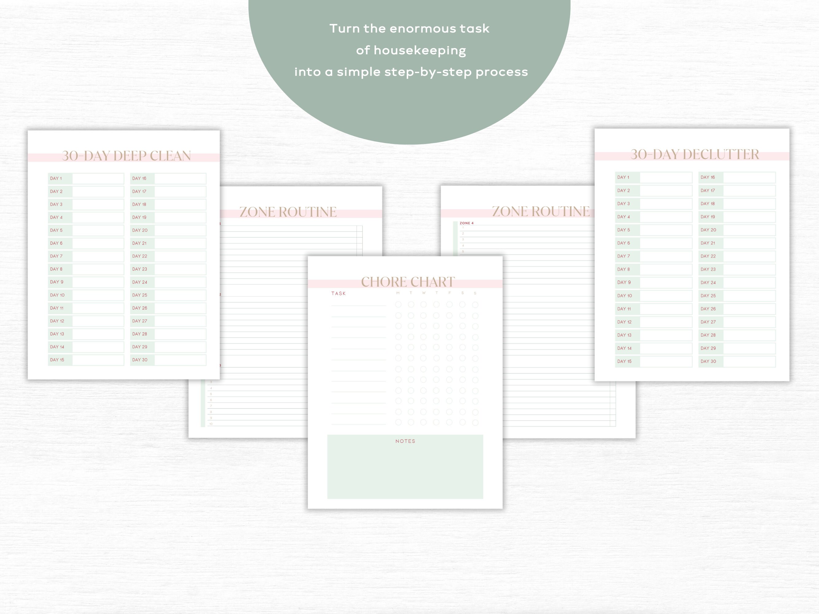 Printable Cleaning Planner - Cute Declutter Schedule With Daily|weekly ...
