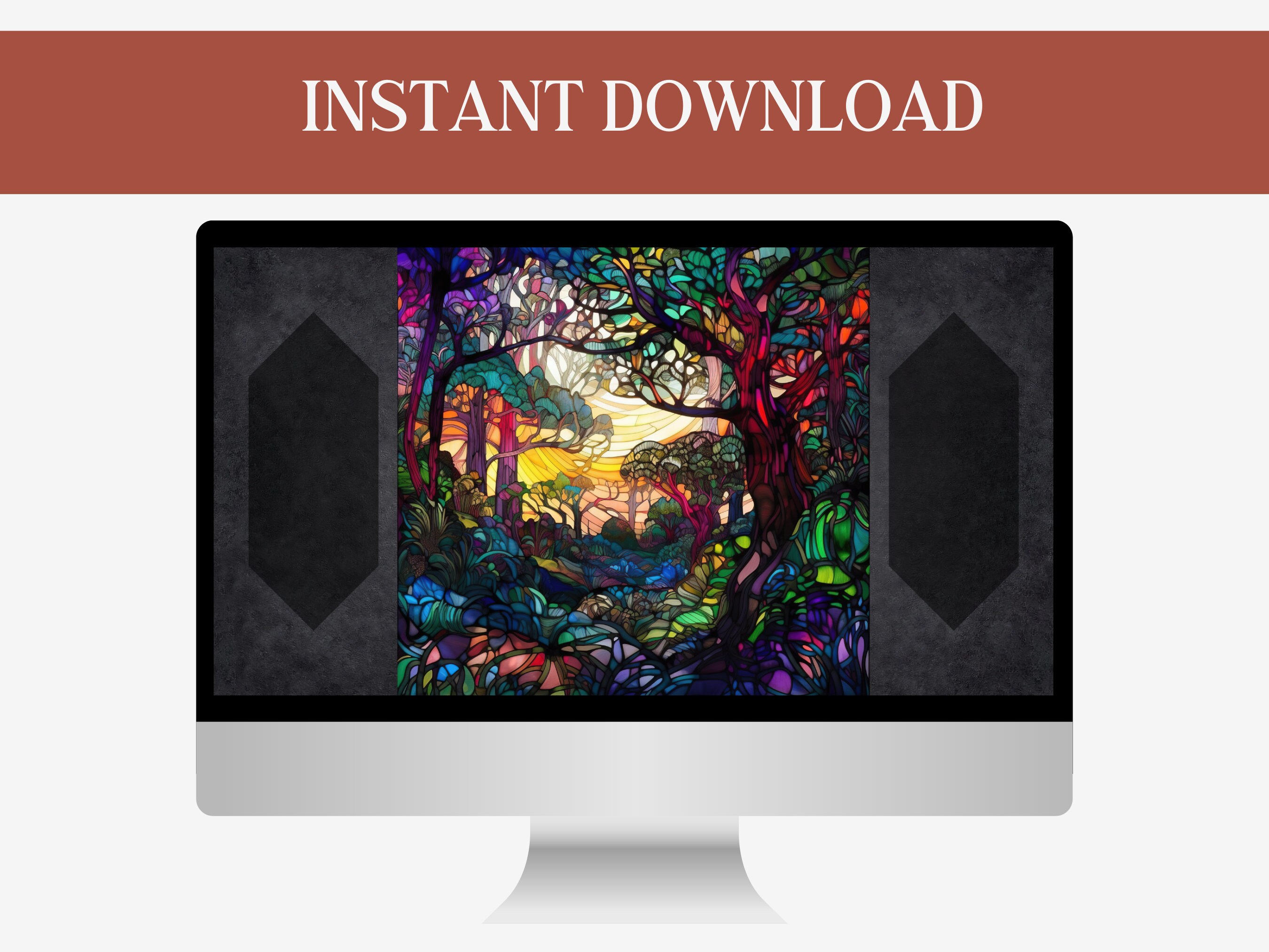 Stained Glass Desktop Wallpaper Computer Background Bundle of 5 for Mac ...
