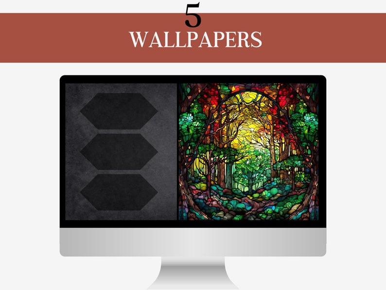 Stained Glass Desktop Wallpaper Computer Background Bundle of 5 for Mac ...