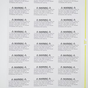 Printable FBA Compliant Suffocation Warning Labels for 2.83x1.375 ...