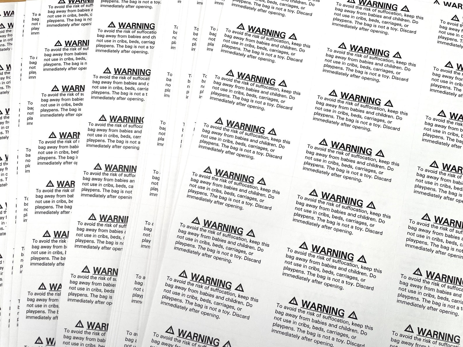Printable FBA Compliant Suffocation Warning Labels for 2.83x1.375 ...