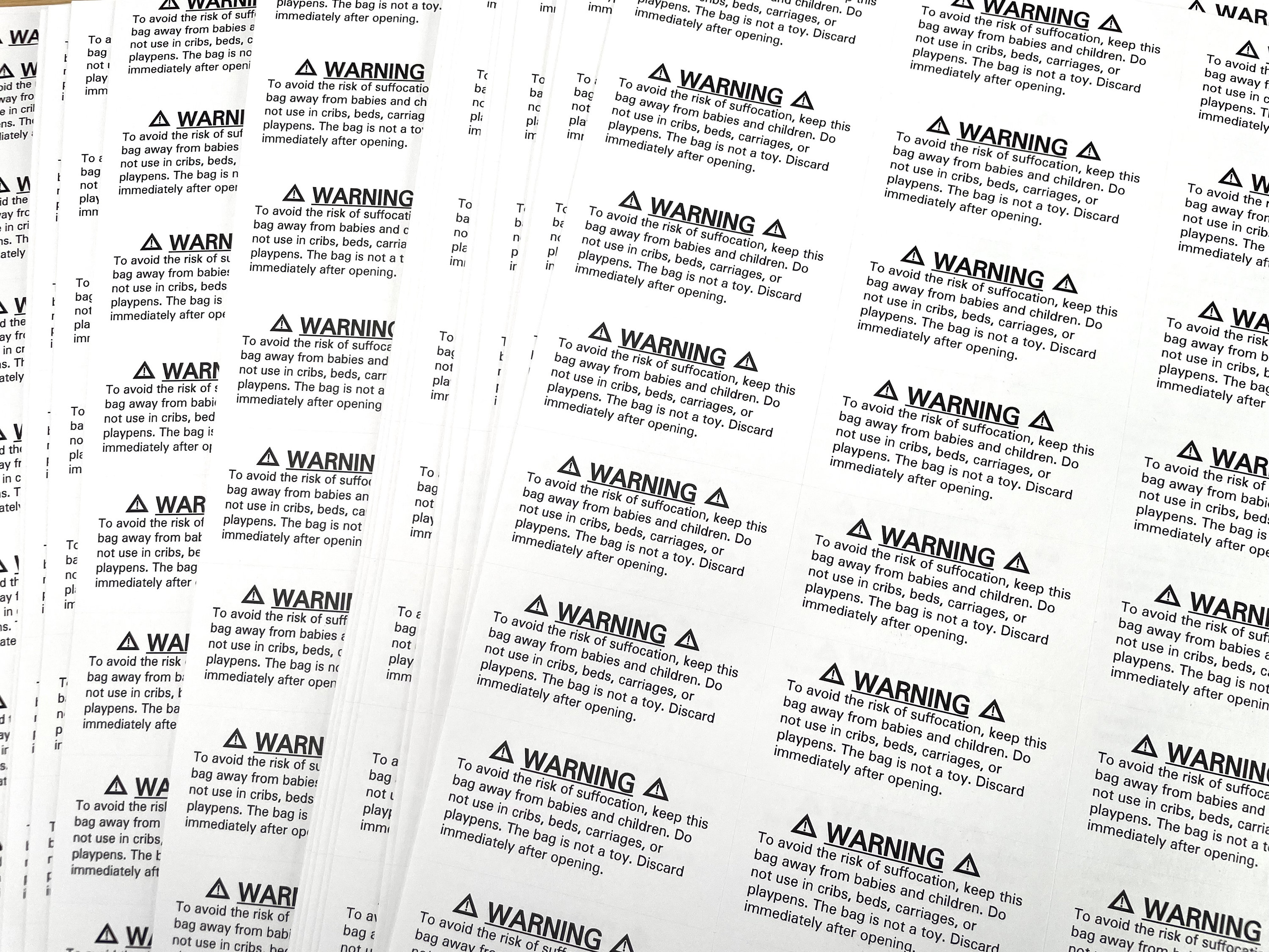 Printable FBA Compliant Suffocation Warning Labels for 2.83x1.375 ...