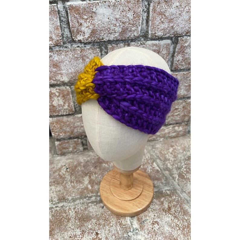 Luxury Women’s Lakers or Vikings or Baltimore Ravens Headband Earwarmer ...