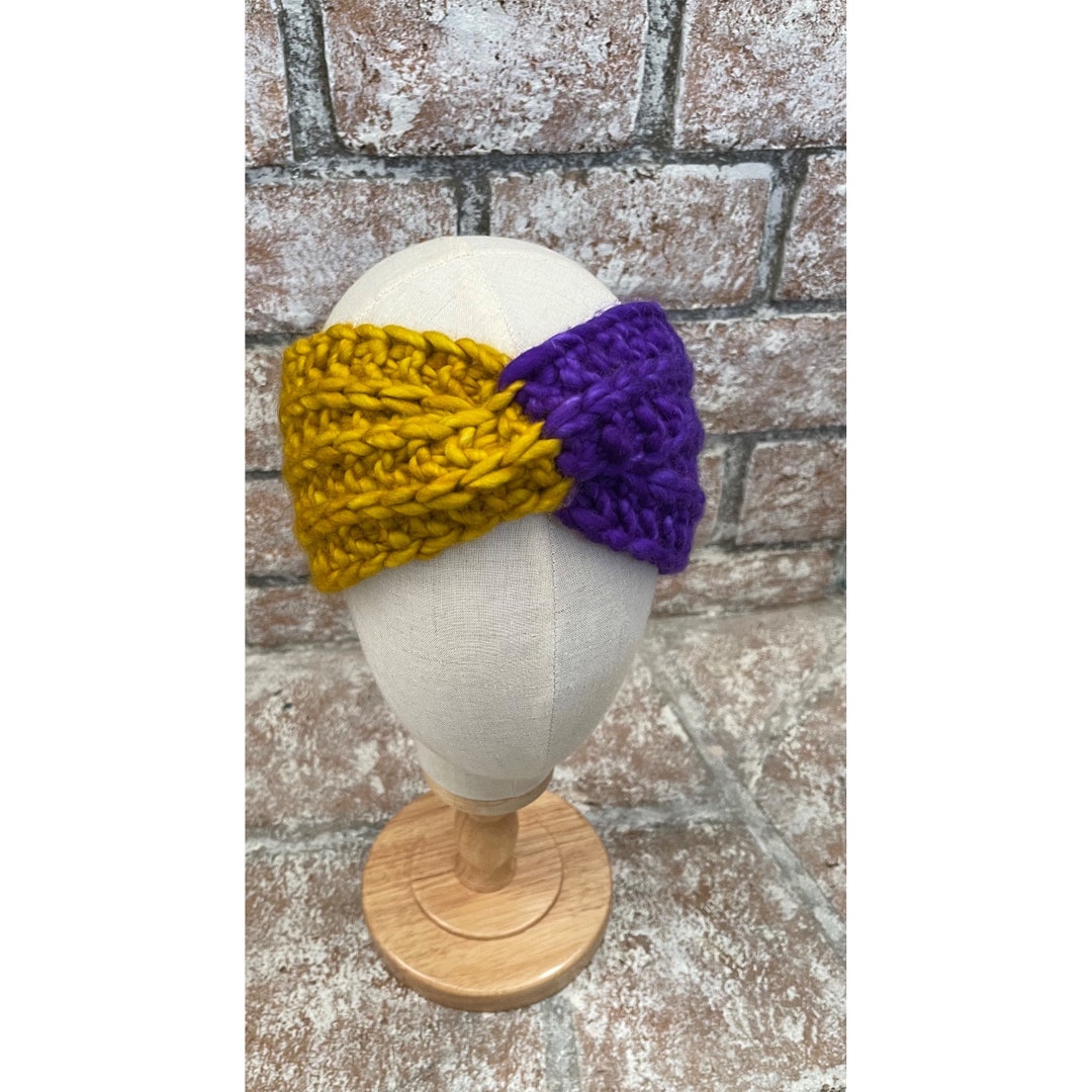 Luxury Women’s Lakers or Vikings or Baltimore Ravens Headband Earwarmer ...