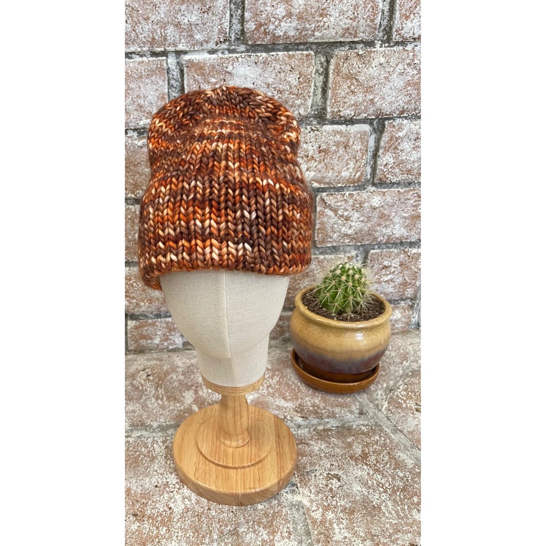 High Top Beanie With Double Brim Hand Knit New Luxury Merino Wool - Etsy