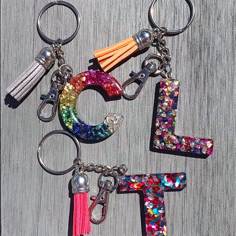 Initial Keychain - Etsy