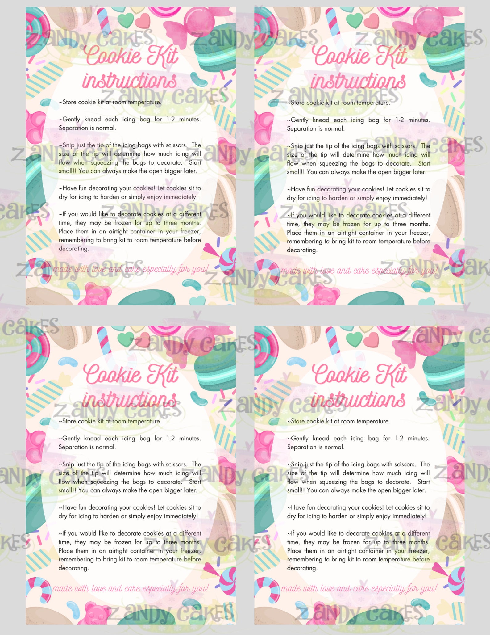 Printable Cookie Decorating Kit Card | DIY Instruction Guide (digital ...