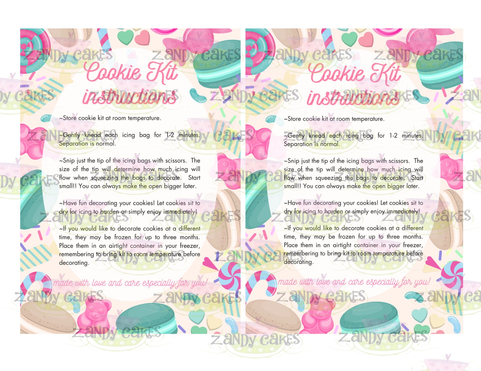 Printable Cookie Decorating Kit Card | DIY Instruction Guide (digital ...