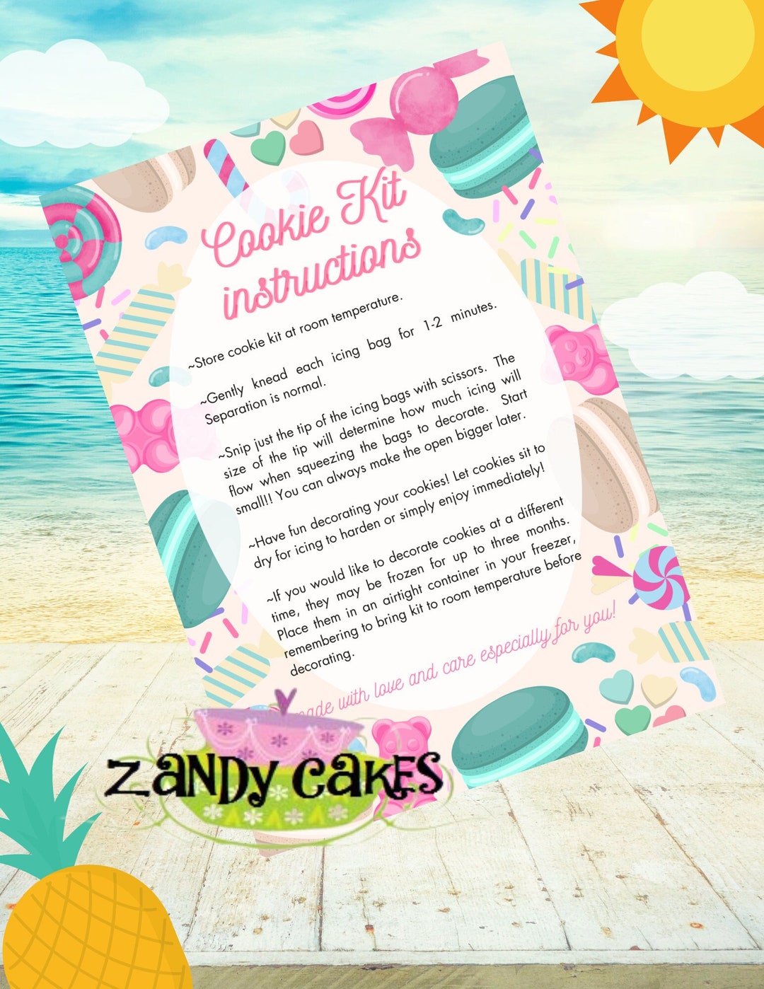 Printable Cookie Decorating Kit Card | DIY Instruction Guide (digital ...