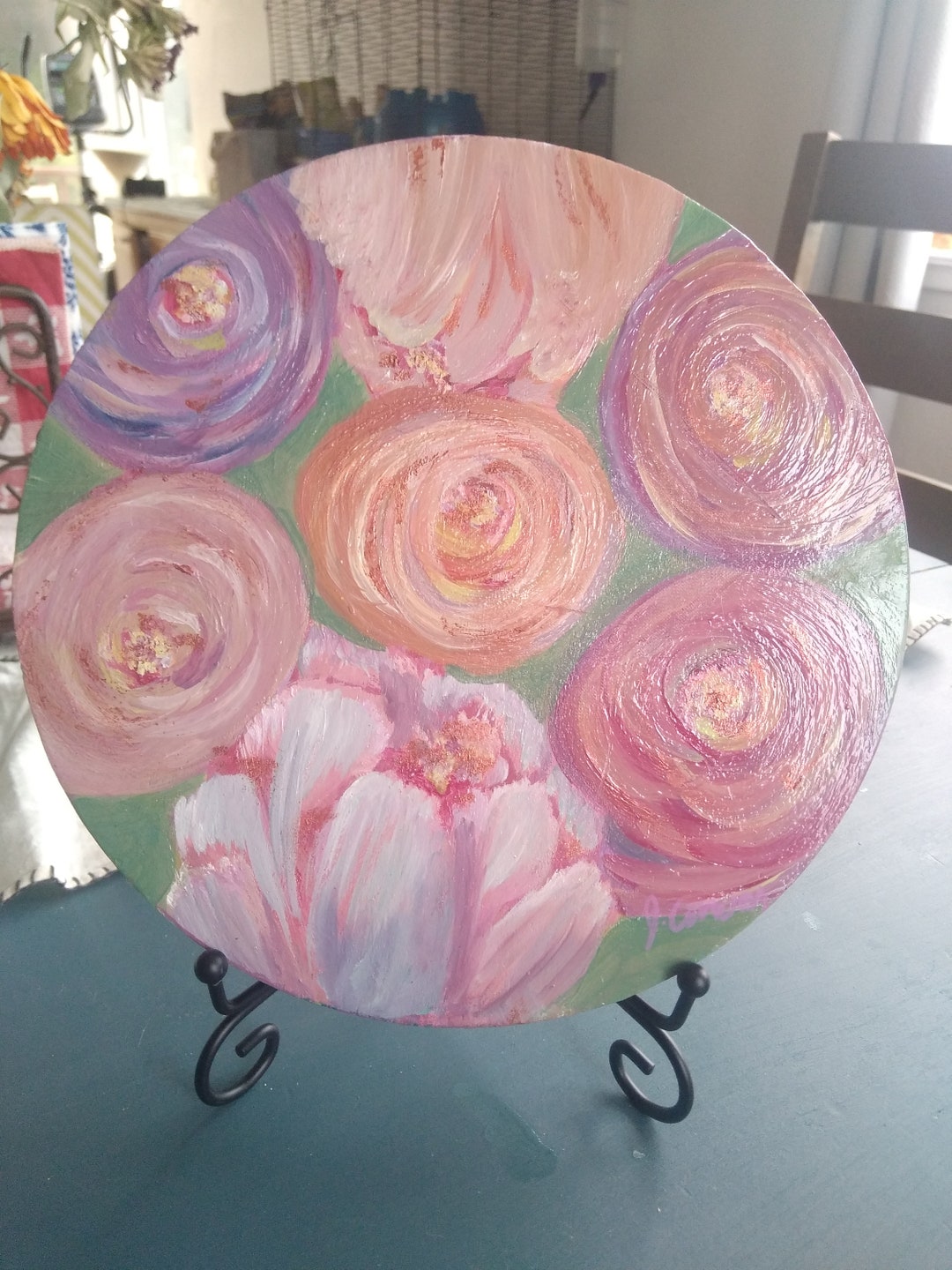 8 In" Acrylic Wood Round Paintings - Etsy