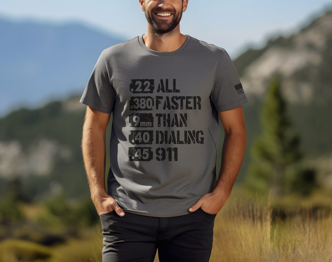 Faster Than 911 Gun Caliber Shirt custom Order Request Unisex Heavy ...