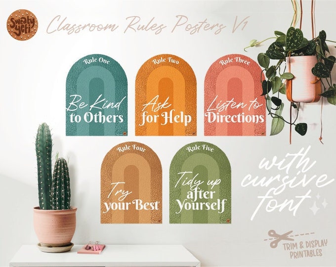 PRINTABLE Boho Classroom Poster Pack | Bulletin Board Posters ...