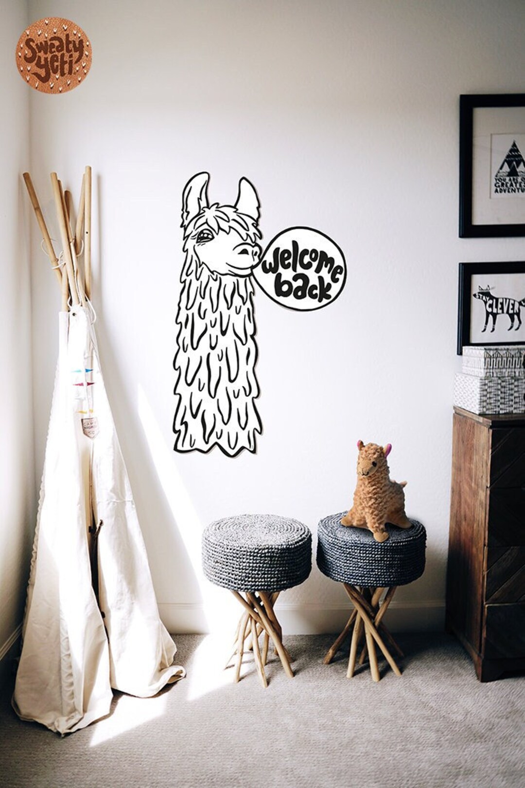 Llama Print Classroom Decor - Bubblegum Llama Theme Welcome Door Sign ...