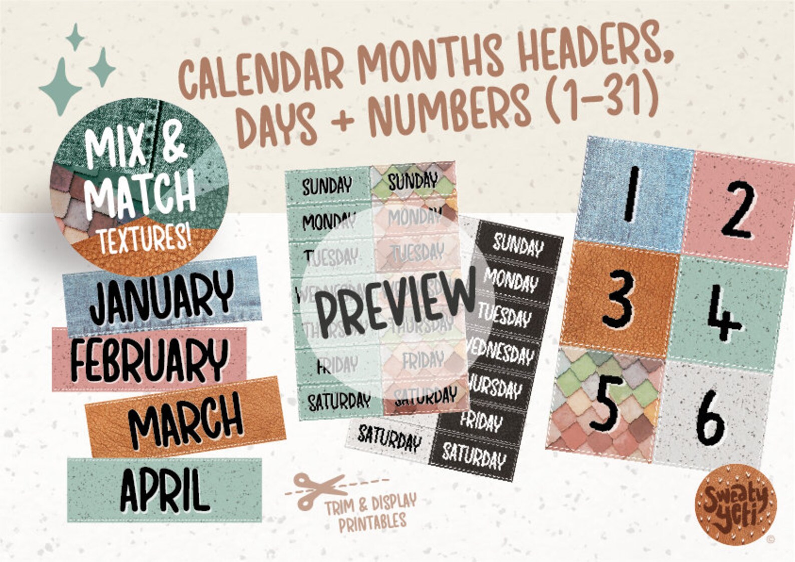 Calendar Printable 2022 Boho Calendar Digital Download Classroom ...