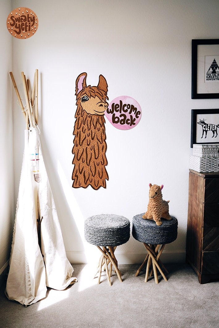 Llama Print Classroom Decor Llama Theme Welcome Door Sign Poster ...