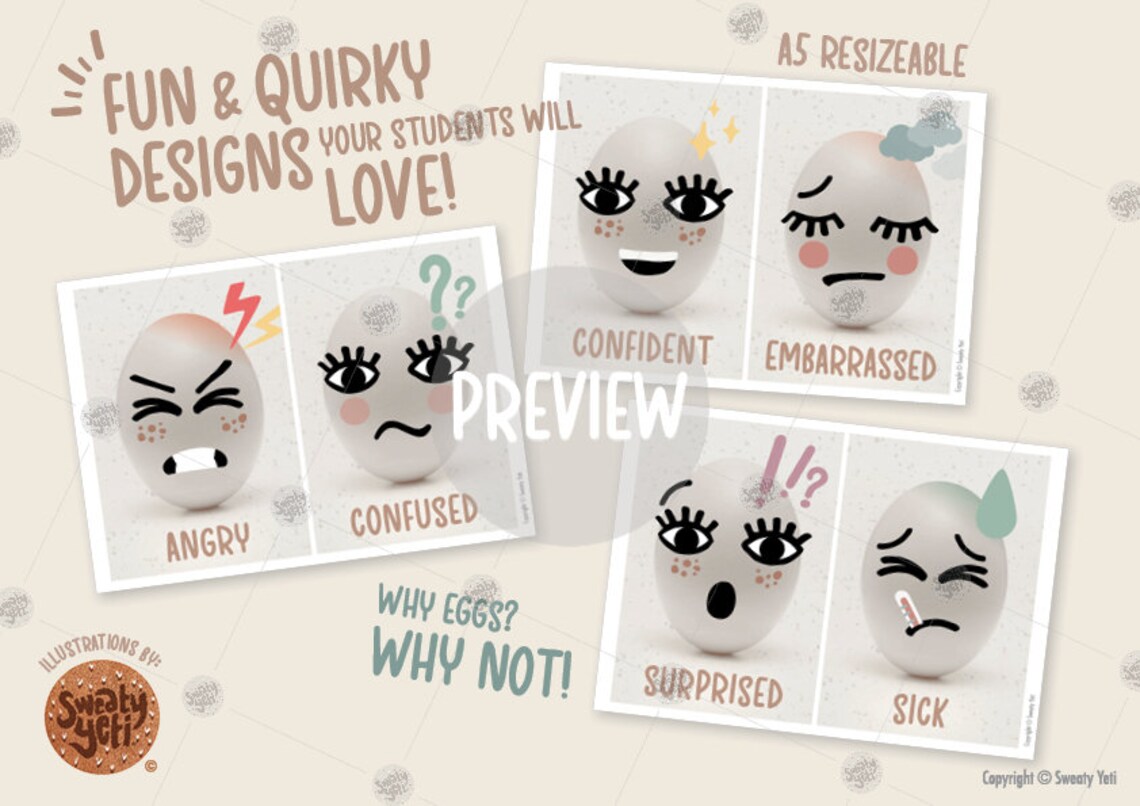 Emotions Flash Cards - Printable PDF Emotions and Feelings Posters for ...