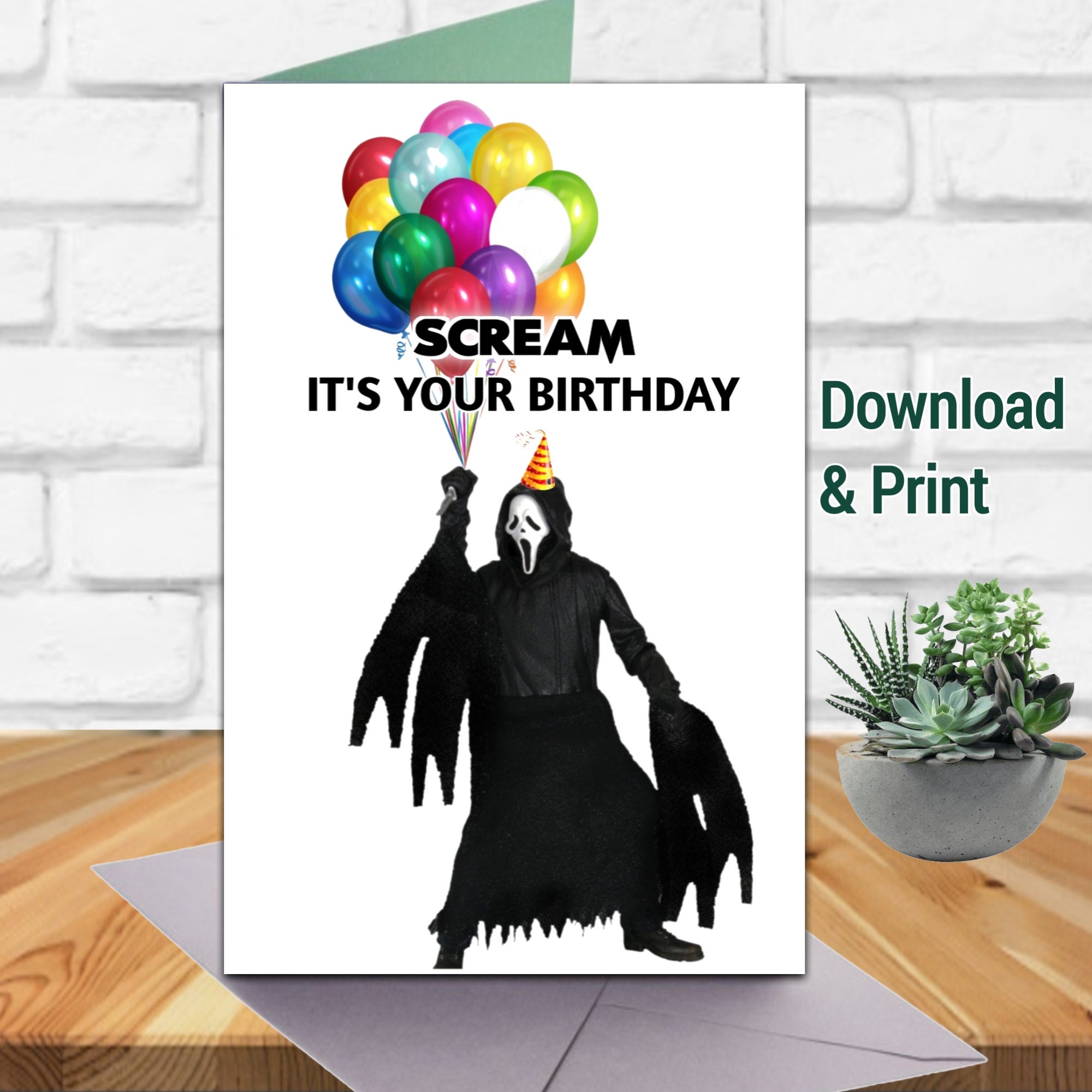 Ghostface Scream Birthday Card Greeting Card Download - Etsy Ghostface Scream Birthday Card Greeting Card Download - Etsy