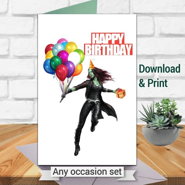 Gamora Birthday Card - Etsy