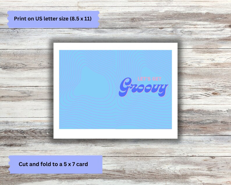 Lets Get Groovy Printable Card - Etsy