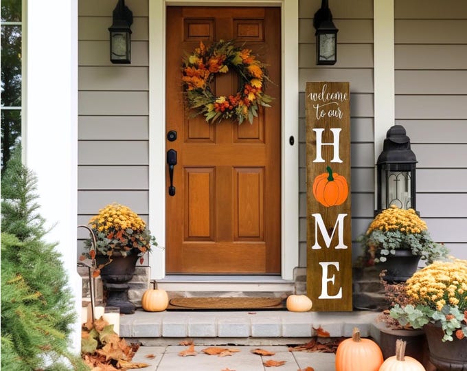 Fall Welcome Sign, Pumpkin, Porch Sign, Fall Decor, Wood Sign ...