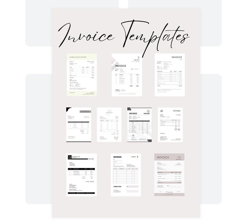 Simple Invoice Template Bundleeditable With Canva - Etsy