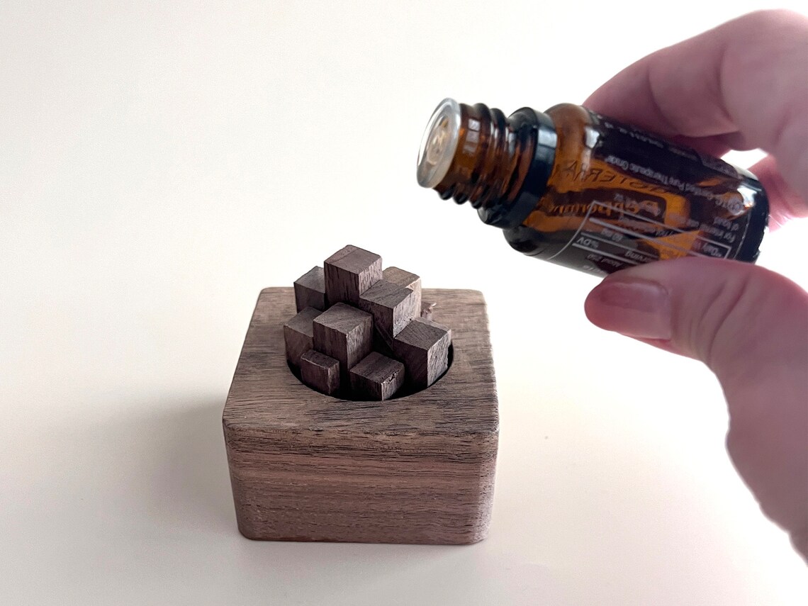 Wooden Essential Oil Diffuser, Natural Walnut Wood Diffuser, Car ...