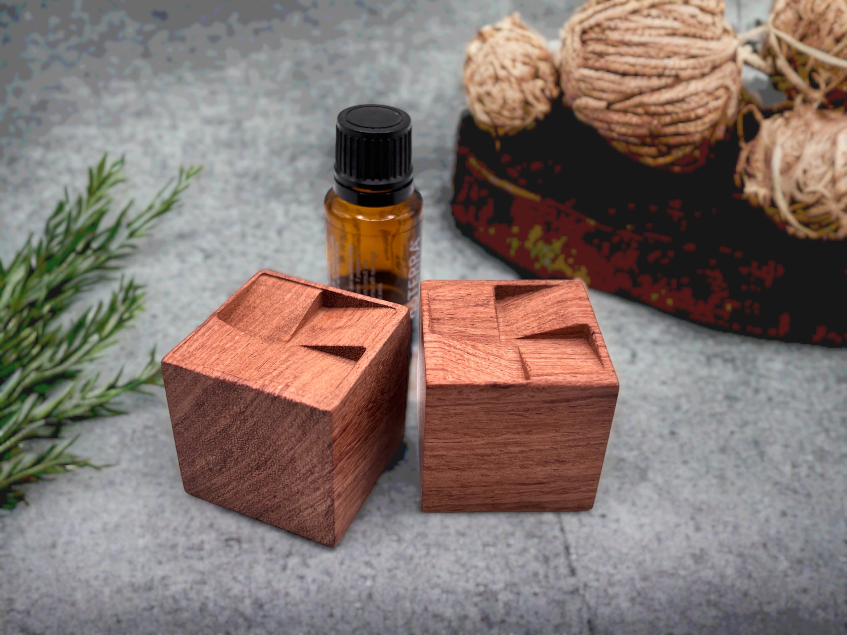 Square Wooden Essential Oil Diffuser, Natural Wood Diffuser, Car ...