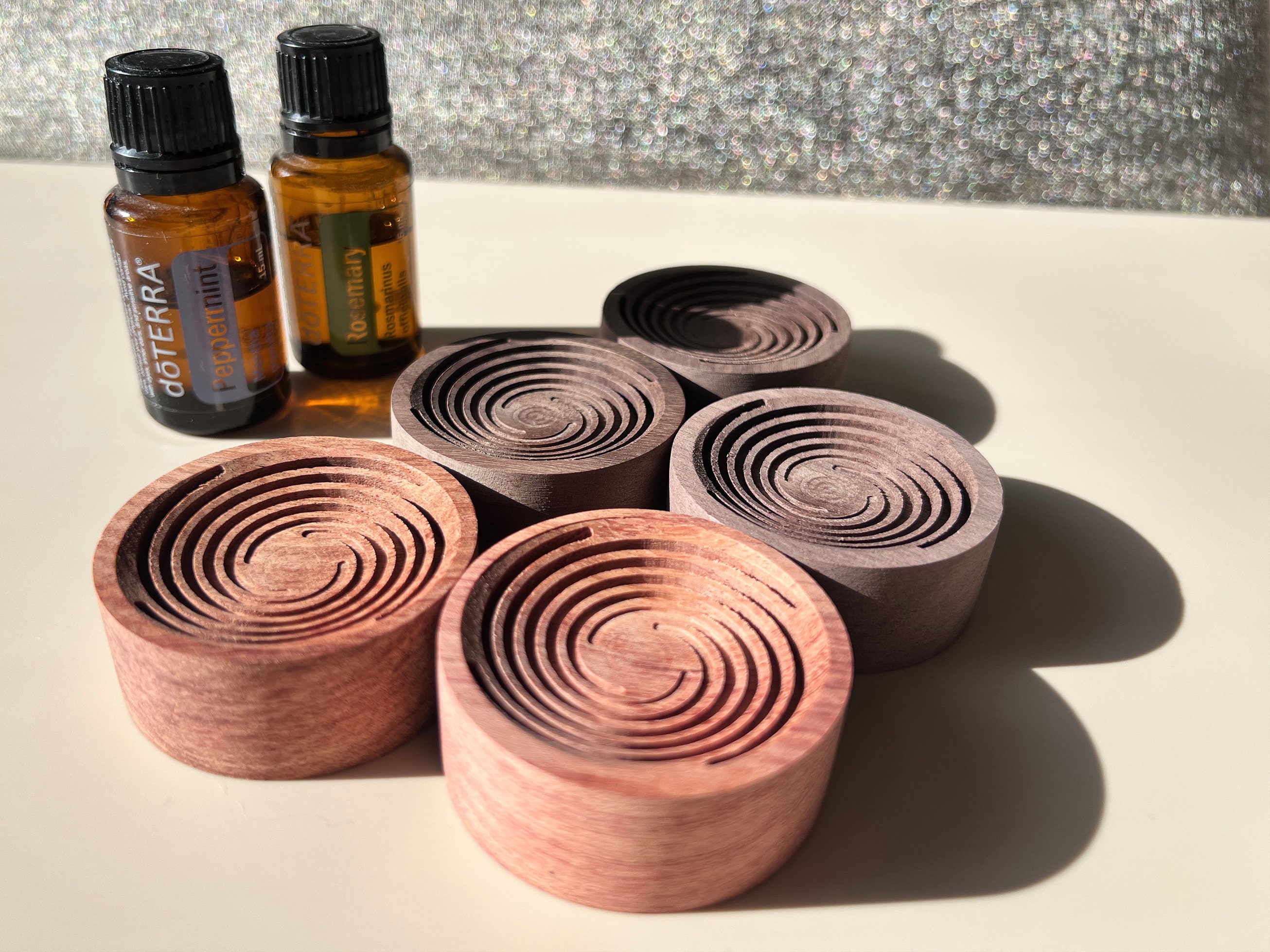 Wooden Essential Oil Diffuser for Desk, Wood Reed Diffuser, Car ...