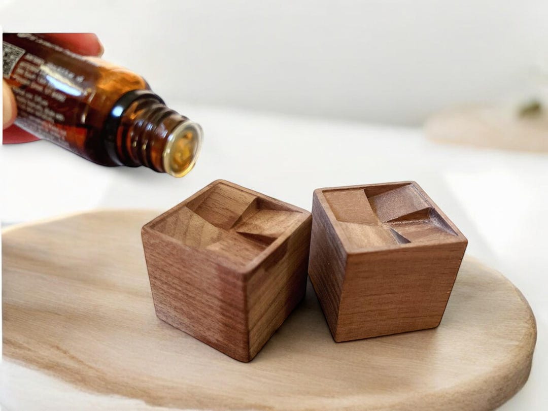 Square Wooden Essential Oil Diffuser, Natural Wood Diffuser, Car ...