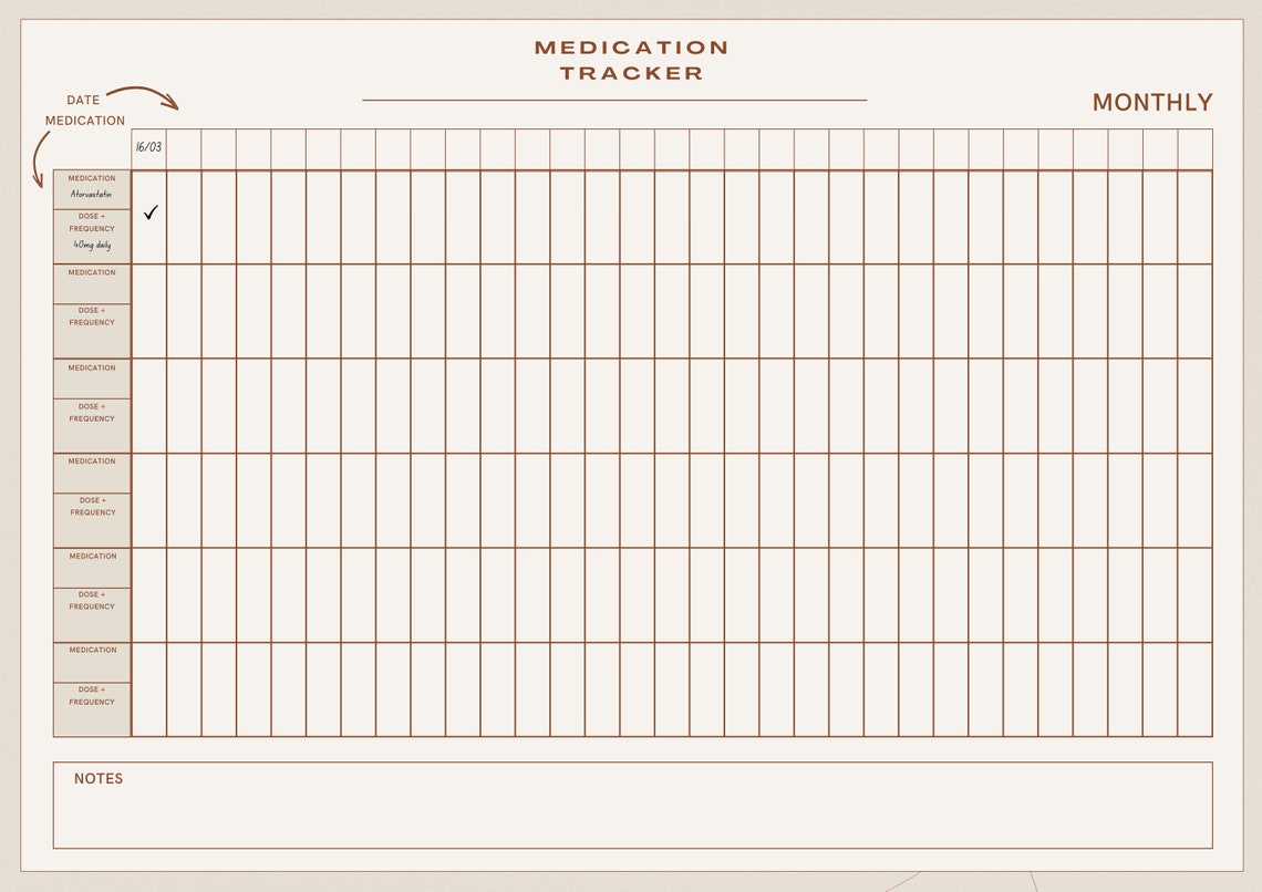 Medication Tracker | Medication Timetable | Medication Planner ...
