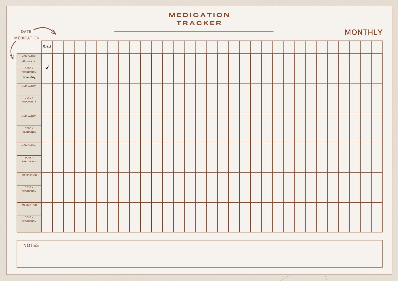 Medication Tracker | Medication Timetable | Medication Planner ...