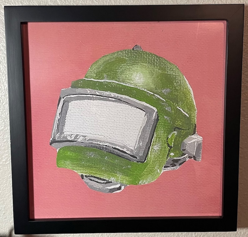 12" X 12" ALTYN HELMET With Face Shield - Acrylic Painting PRINT- From ...