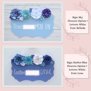 Custom Nurse Name Acrylic Hanging Sign With Paper Flowers, Nurse ...