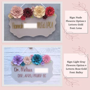 Custom Nurse Name Acrylic Hanging Sign With Paper Flowers, Nurse ...