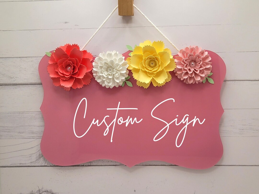 Acrylic Hanging Sign, Custom and Personalized Sign, Name Sign, Business ...