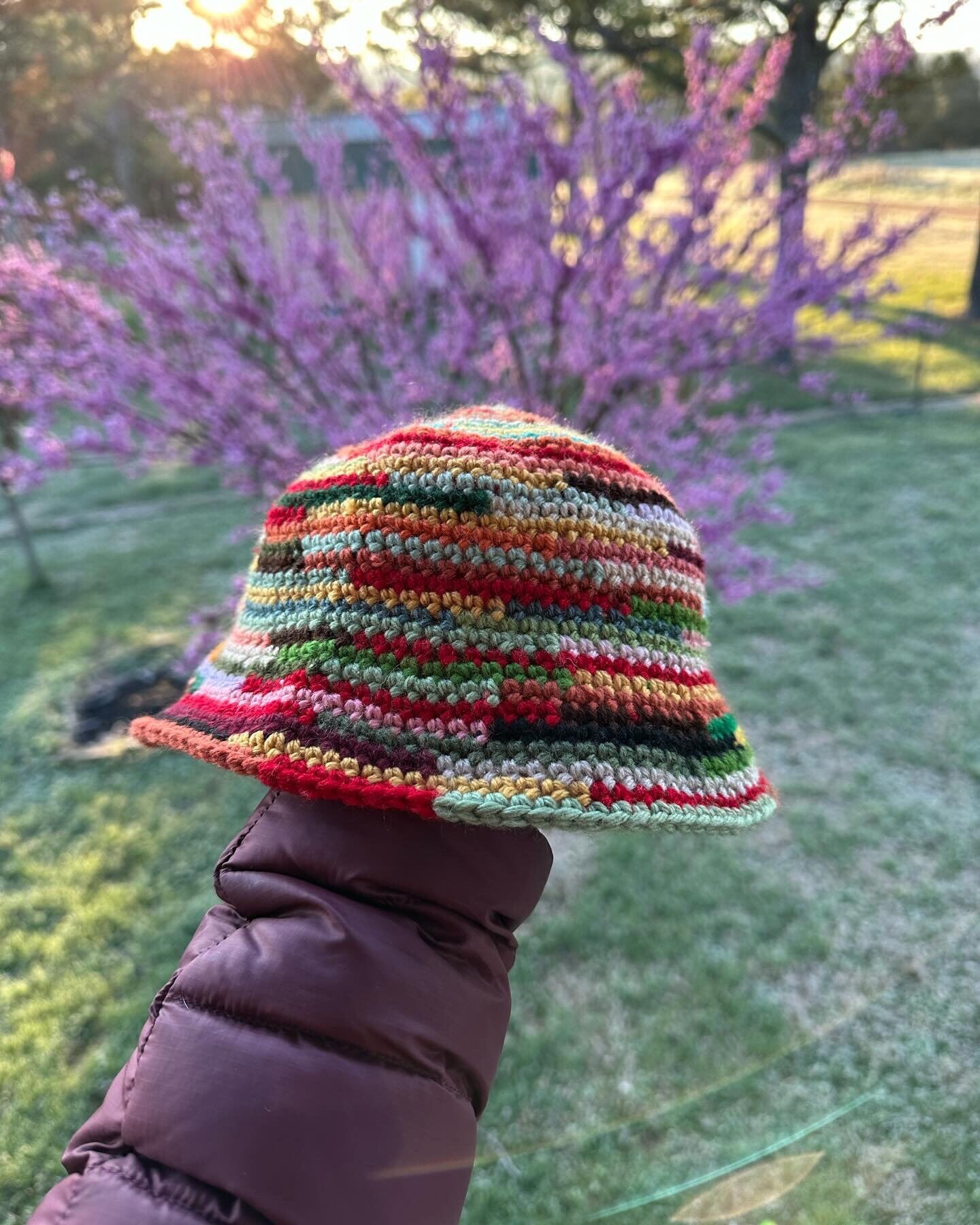 Groovy Crochet Scrap Yarn Bucket Hat - Etsy