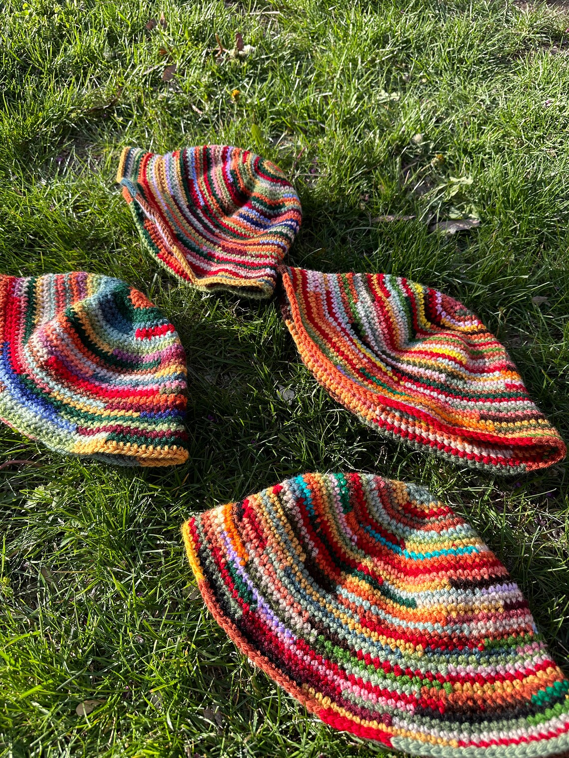 Groovy Crochet Scrap Yarn Bucket Hat - Etsy