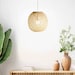 Bamboo Pendant Light, Round Bamboo Lampshade, Wooden Spherical Lamp ...