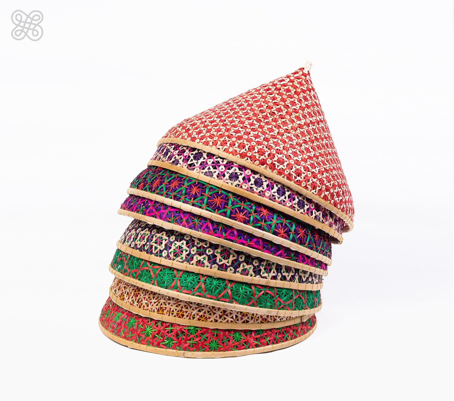Handmade Bamboo Lampshade, Thai Pikon Flower Pattern, Bohemian Decor - Etsy