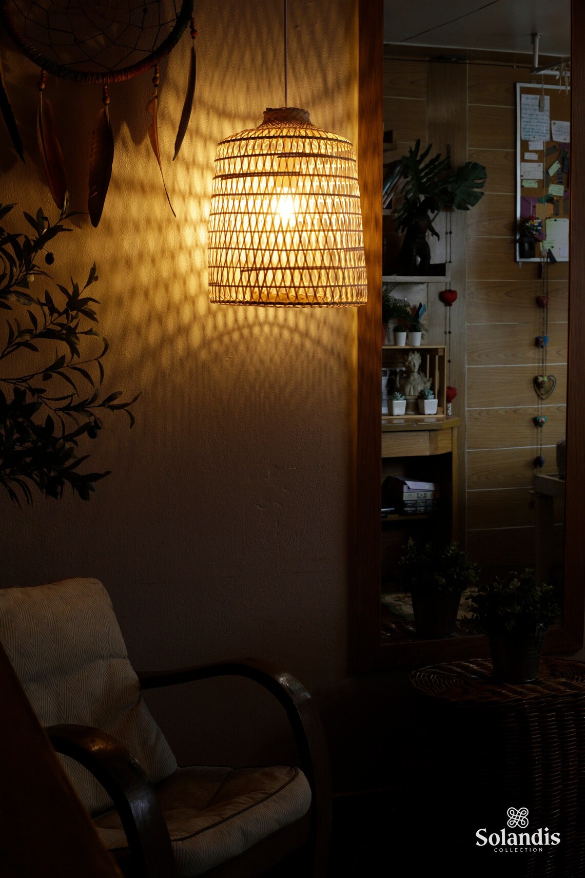 Bamboo Pendant Light Handmade Basket Ceiling Light Bohemian - Etsy