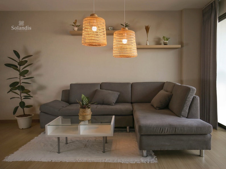 Bamboo Pendant Light Handmade Basket Ceiling Light Bohemian - Etsy