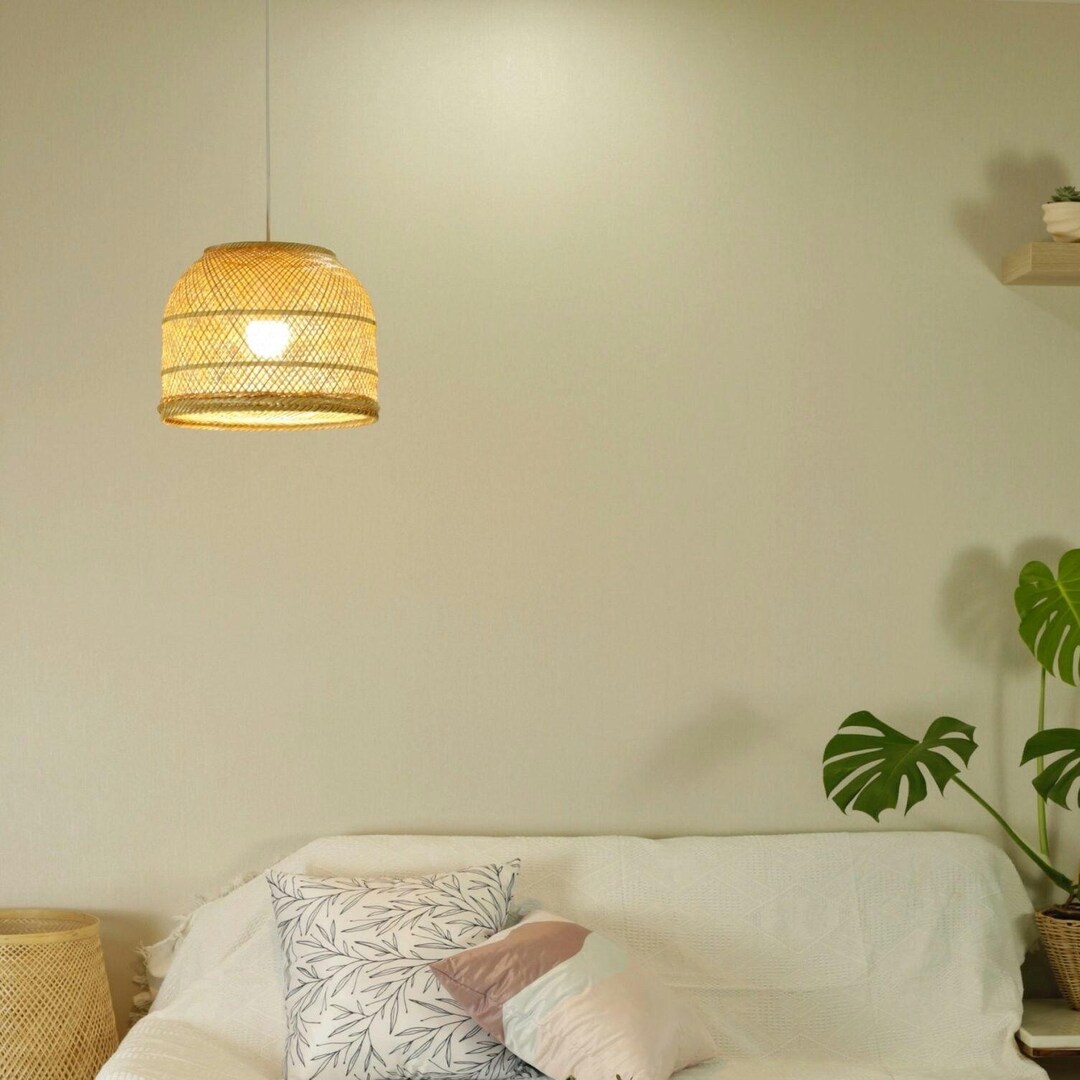 Handmade Bamboo Pendant, Basket Ceiling Light, Bohemian, Boho, Asian ...