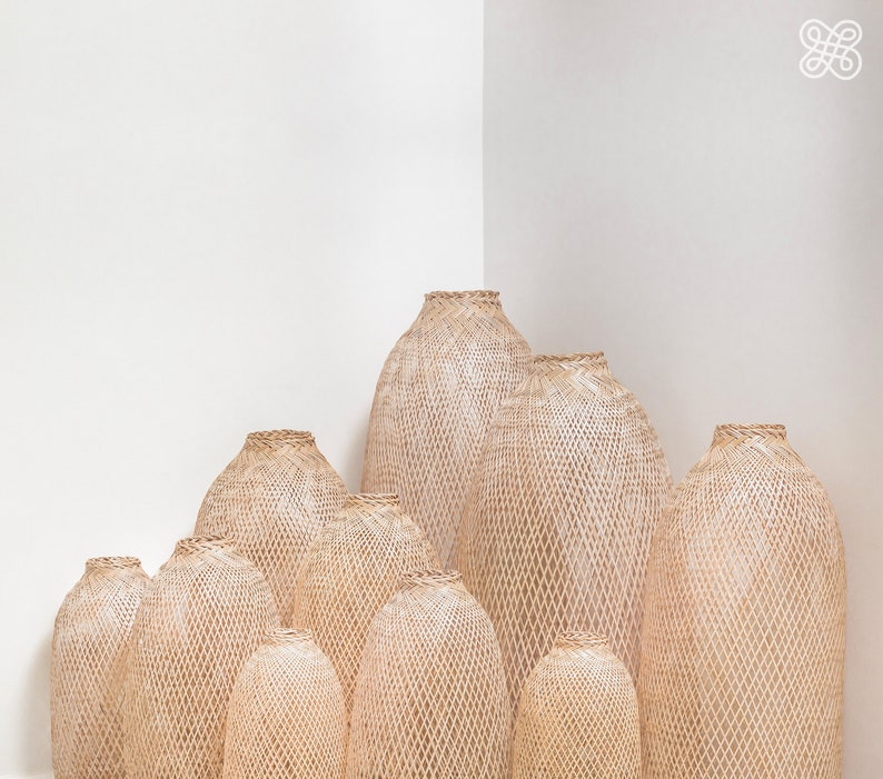 Bamboo Pendant Light Fish Trap Lamp Flexible Bamboo Lamp - Etsy