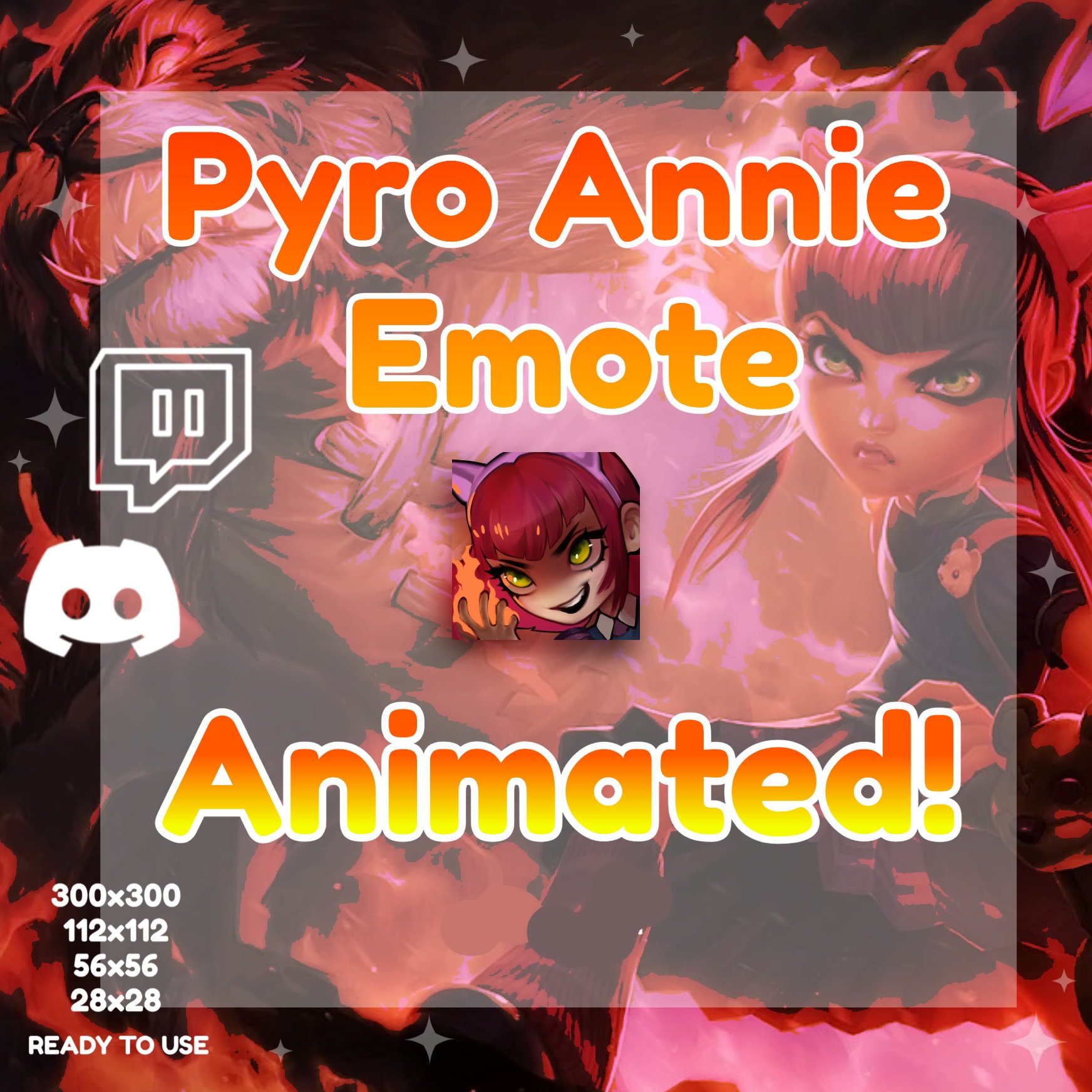 Animated Annie Emote League of Legends Twitchtv Discord Wildrift - Etsy