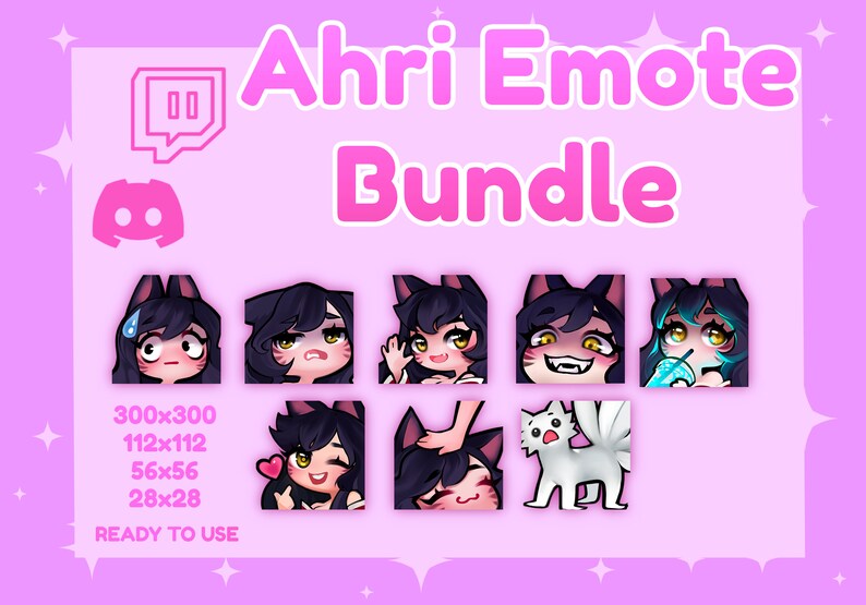 Cute Ahri Emotes League of Legends Discord Twitchtv Youtube Discord - Etsy