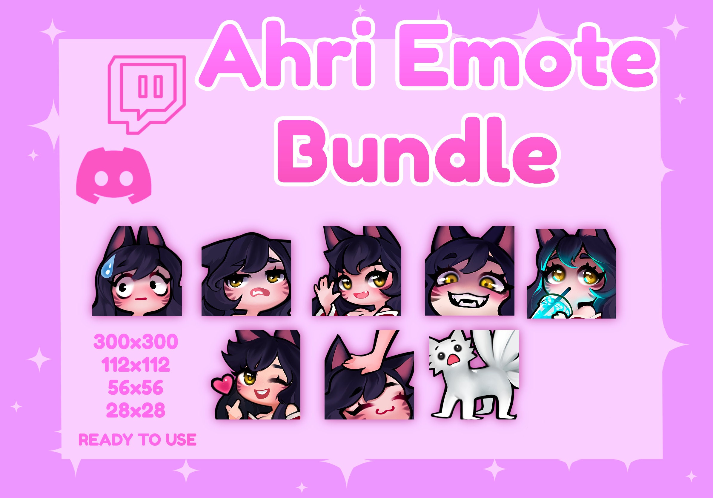 Cute Ahri Emotes League of Legends Discord Twitchtv Youtube Discord ...